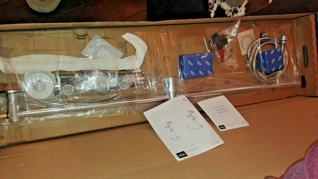 GROHE 26419000 Euphoria Double Handle Thermostatic Shower System Chrome ...