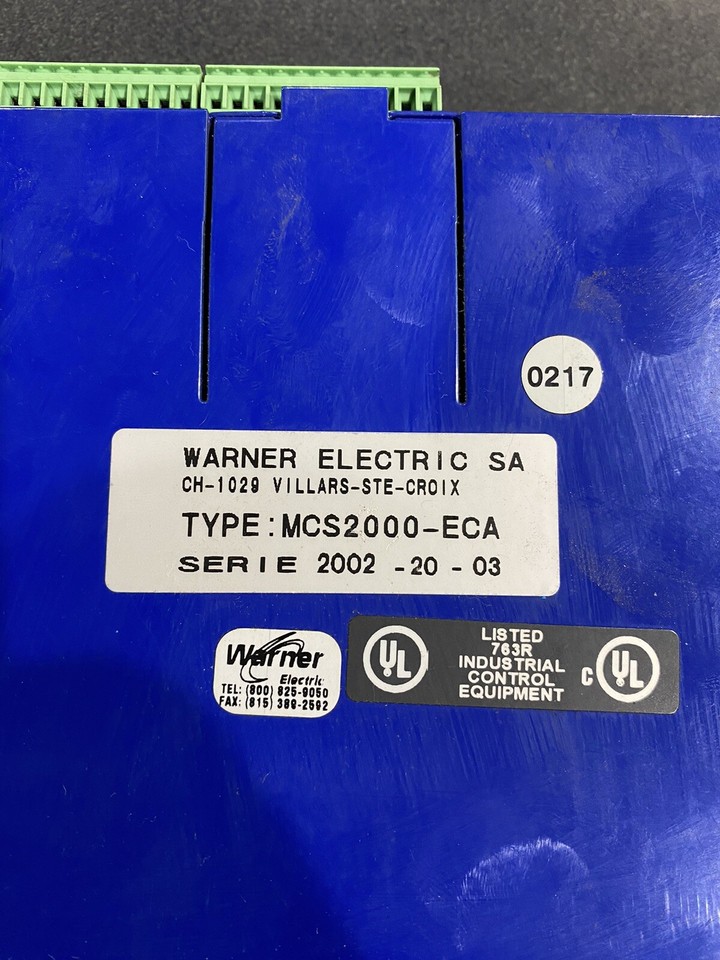WARNER ELECTRIC MCS2000-ECA PRE-OWNED | eBay