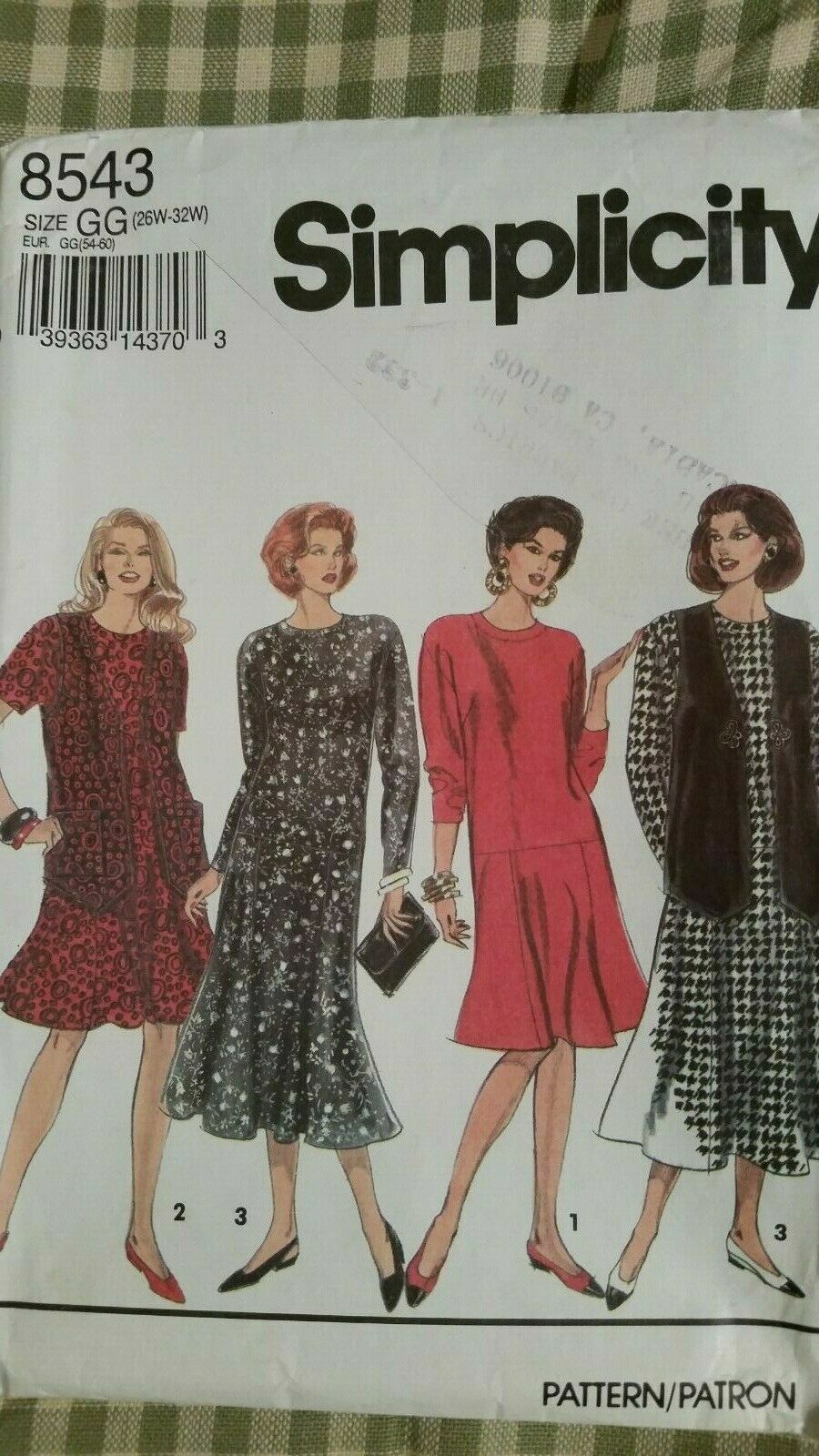 Simplicity 8543 size 26W to 32W Plus Size Woman Petite Dress Lined Vest ...