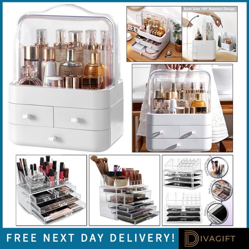 LARGE MAKEUP COSMETIC ORGANISERS DRESSING TABLE MAKE UP HOLDER TIDY ...