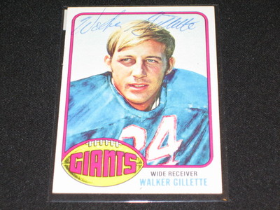 WALKER GILLETTE GIANTS 1976 TOPPS SIGNED AUTOGRAPHED AUTHENTIC FOOTBALL ...