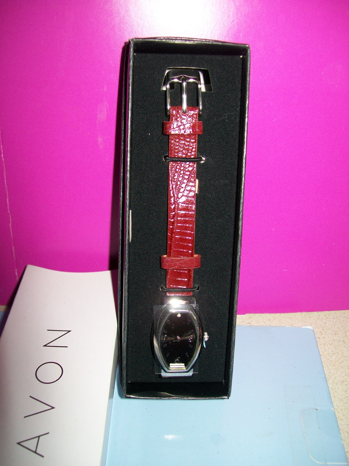 Avon Genuine Diamond Red Strap WATCH NIB | eBay
