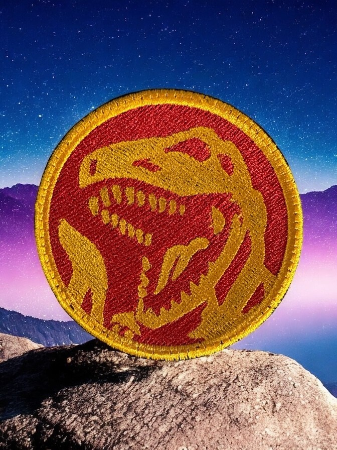 MMPR Mighty Morphin' Power Ranger Red Ranger Coin Logo Embroidered ...