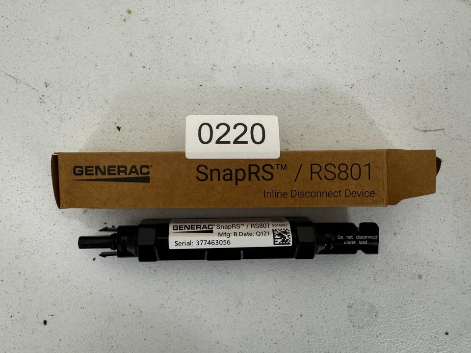 Lot of 7 Generac SnapRS RS801 Inline Disconnect Device for S2502 PV ...