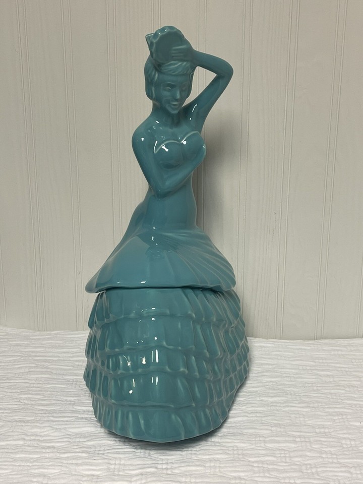 Fiestaware Dancing Lady Cookie Jar Turquoise blue Fiesta Ware NIB & NWT ...