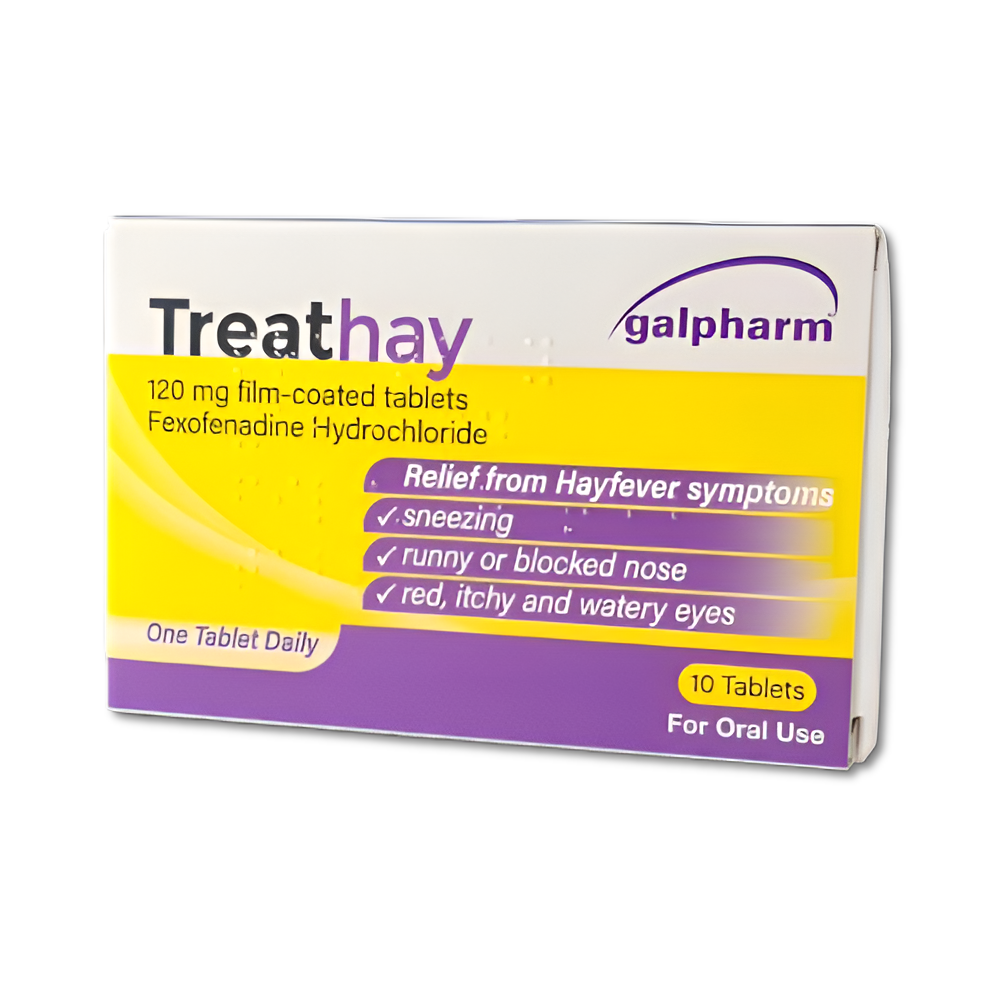 Treathay Fexofenadine 120mg Tablets Hayfever Allergies Allevia ...