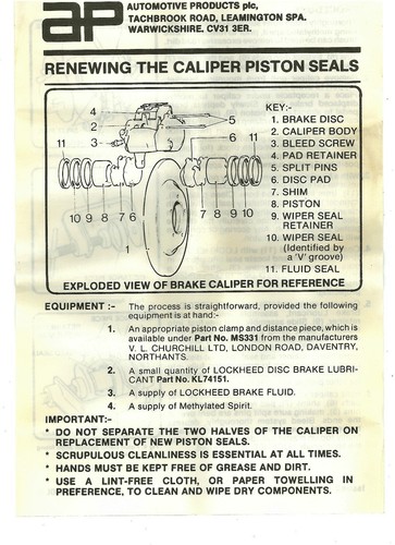 Austin America & SAAB 96 97 Brake Caliper Kit LOCKHEED SSB2609 NOS for ...