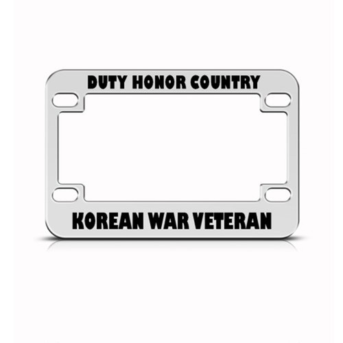 Metal Bike License Plate Frame Korean War Veteran Motorcycle ...