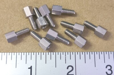 10 x stainless steel 1/4" hex 8-32 male & female threads standoffs, for ...