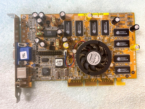 VINTAGE ASUS AGP V7700TIvx 64M NVIDIA GEFORCE2 GTS VGA SVID RCA OUT ...