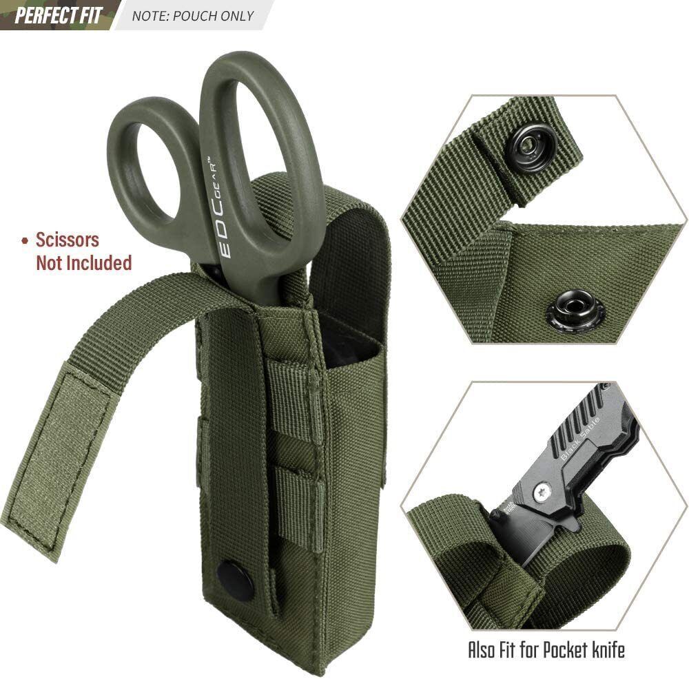 Tactical Molle Folding Pocket Knife Sheath 5'' Nylon Belt Case EDC Tool ...