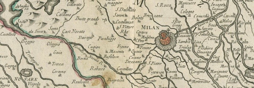 "Nouvelle Carte de l'Etat de Milan " Montferrat Piedmont Suisse SANTINI ...