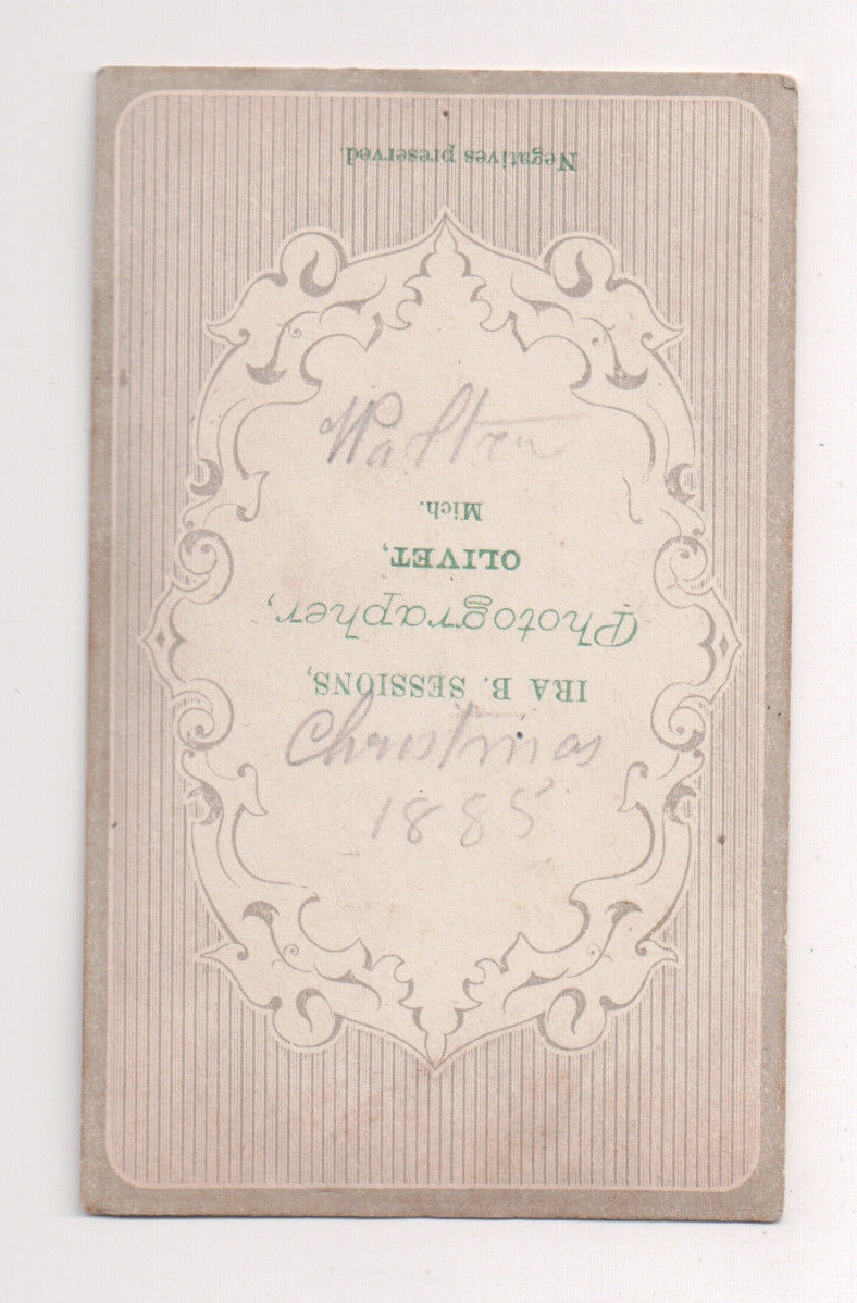 Vintage CDV Young Boy Walter Christmas 1885 Photo by Ira Sessions ...