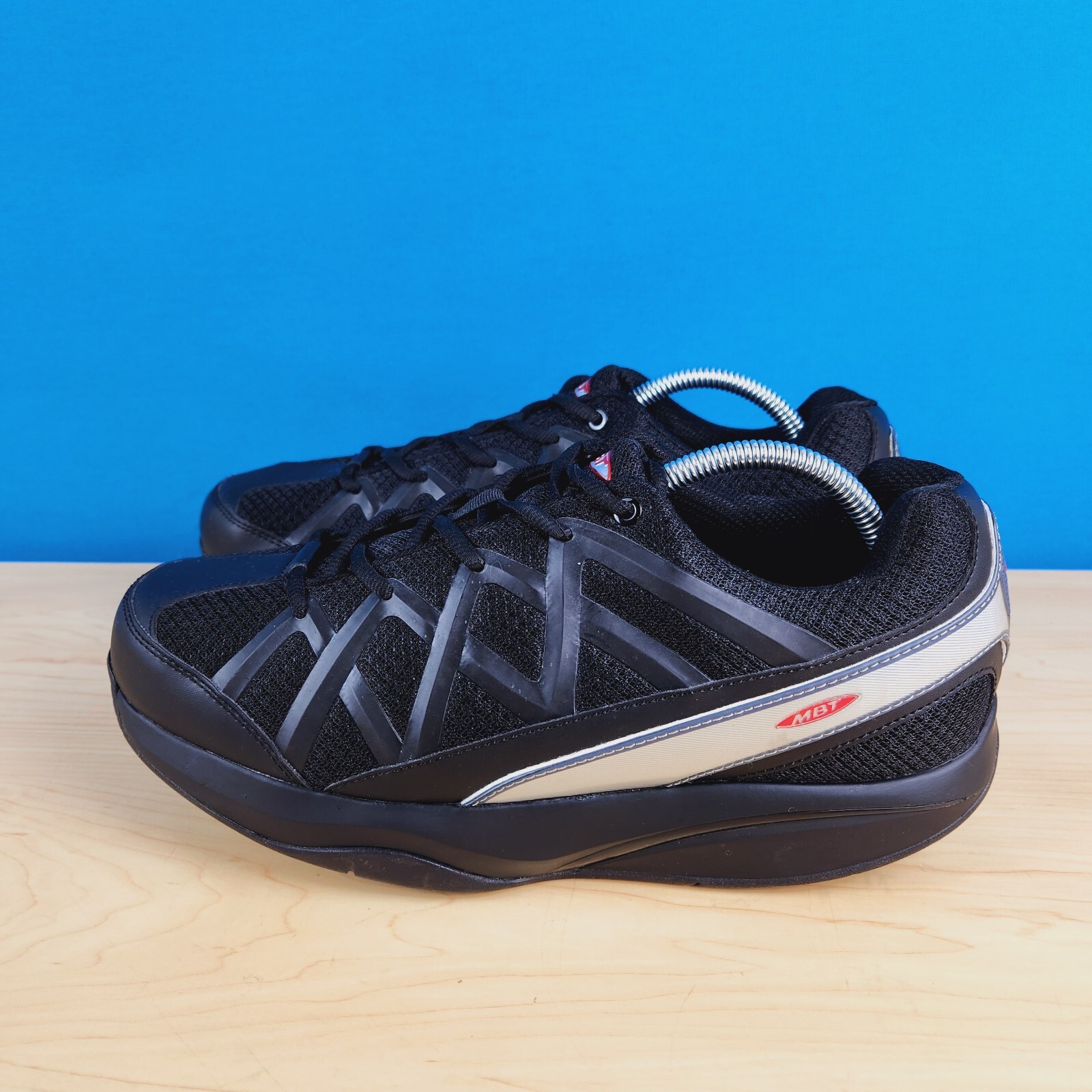 MBT Sport 3 Recovery Mens Size 9.5 Walking Shoes Black Leather lace ...