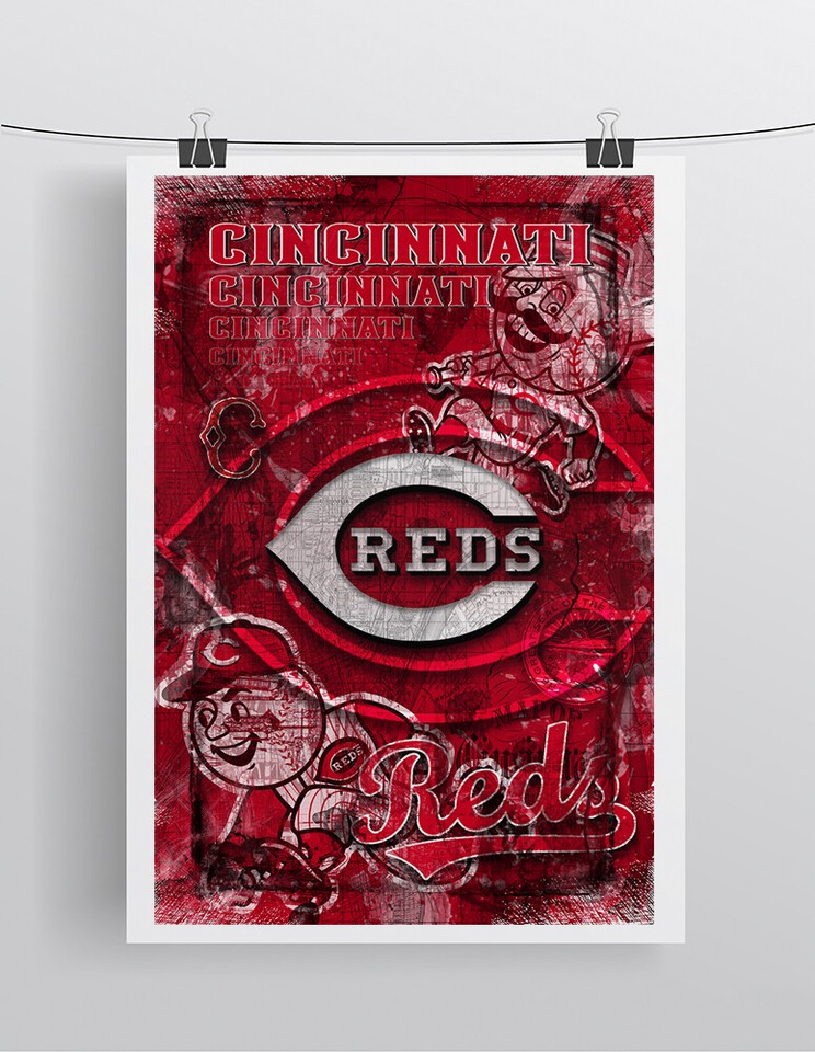 Cincinnati Reds 16x20inch Poster Cincinnati Reds Baseball Free Shipping ...