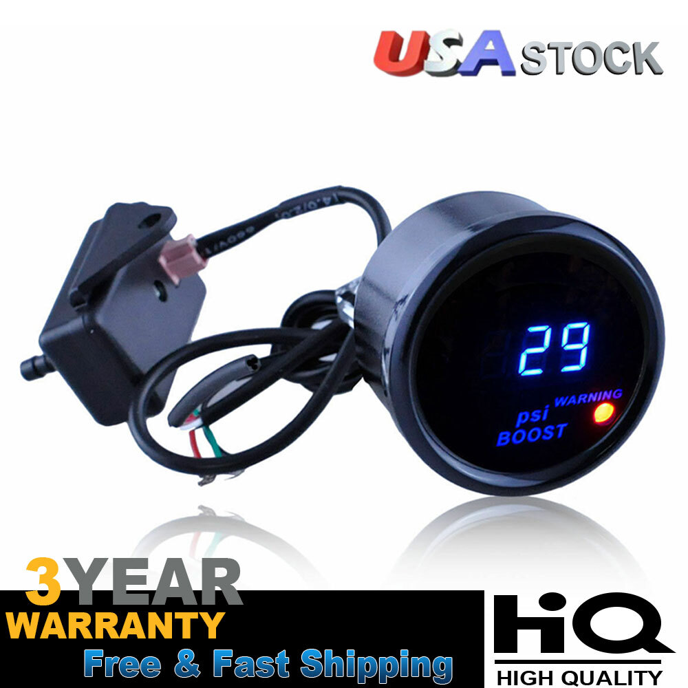 New Digital Boost Gauge Kit + 52mm 0-30 PSI Turbo Boost Pressure Gauge ...