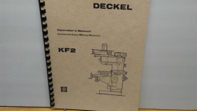 Deckel KF2 Milling Machine Instruction Manual | eBay