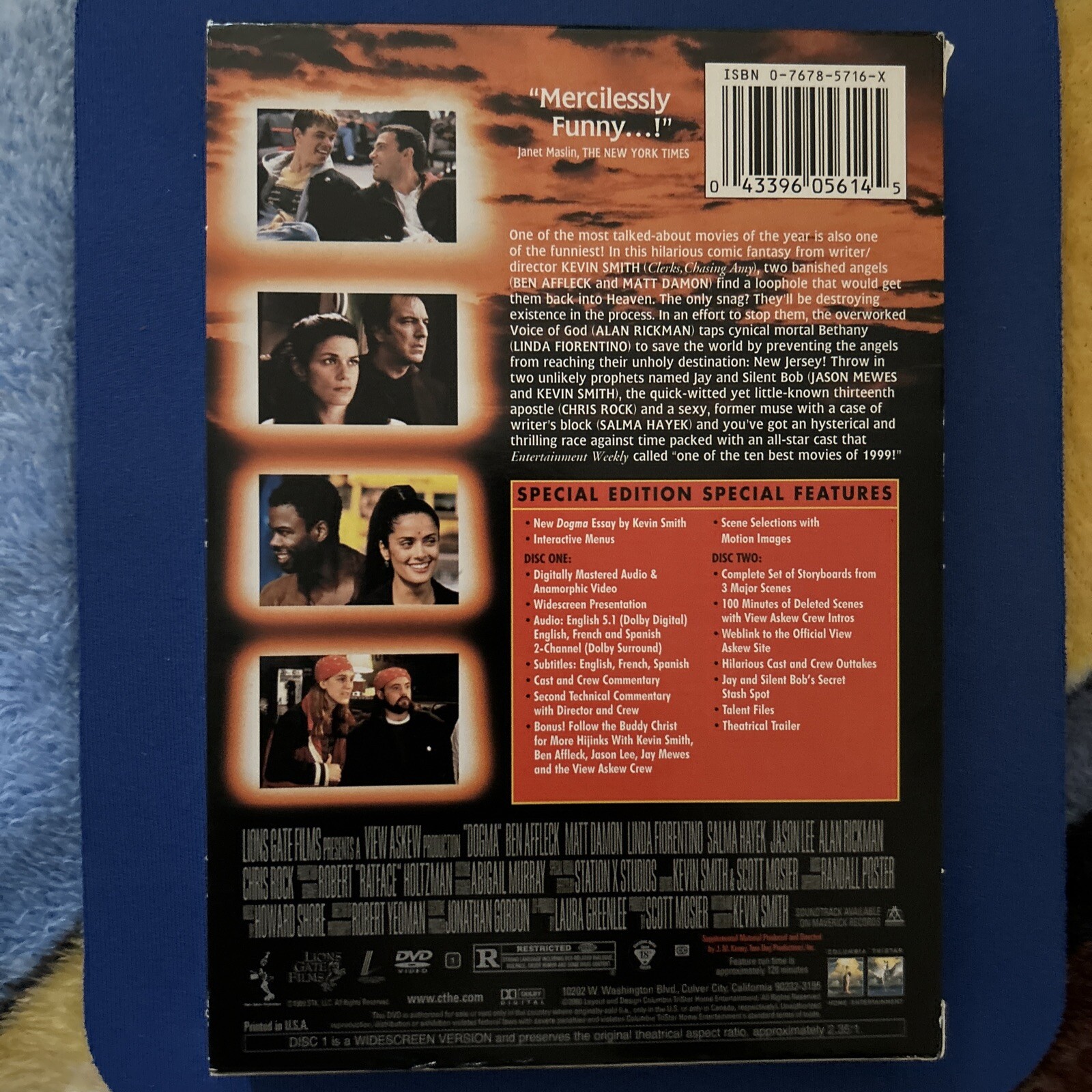 Dogma DVD 2001 2-Disc Special Edition With Slipcover and Insert Damon ...