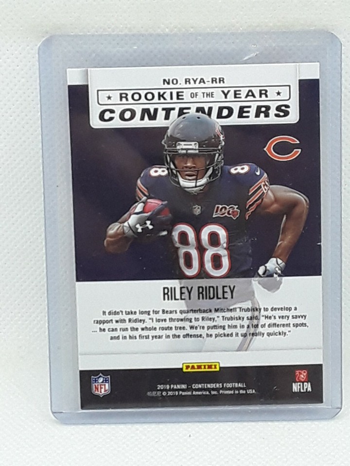 Riley Ridley 2019 Panini Contenders - Rookie Of The Year - Chicago ...