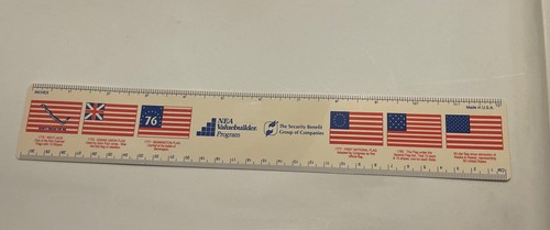 vintage advertising plastic ruler HISTORIC FLAGS and Presidents up to ...