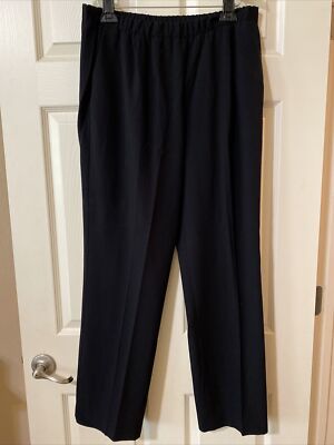 Tan Jay Black Dress pants Elastic Waist W/Pockets Size 14 | eBay