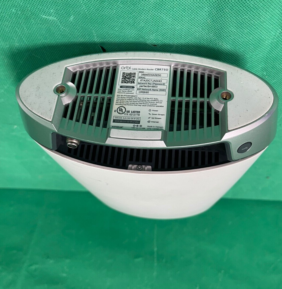 Netgear Orbi CBR750 DOCSIS 3.1 Cable Modem WiFi 6 Router *PLEASE READ ...