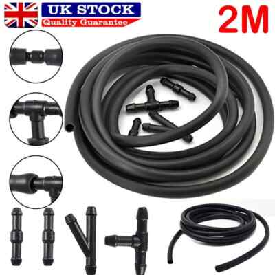 Black Rubber Windscreen Wiper Washer Jet Tube Pipe Hose 200cm with ...