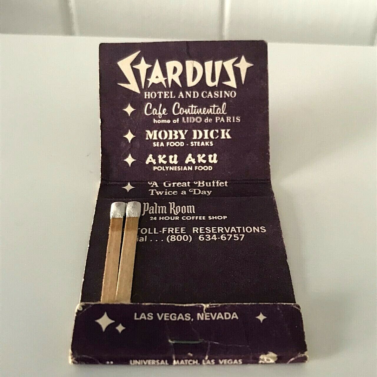 Rare Old Collectable Vintage Retro Stardust Casio Las Vegas MatchBook ...