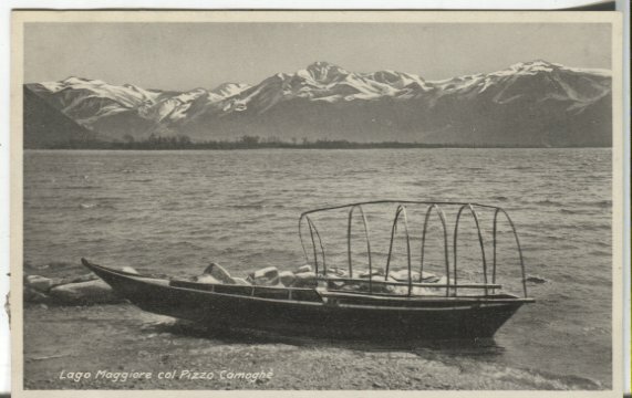 Italy Lago Maggiore col Pizzo Camoghe - Tourist Fisherman Boat old ...