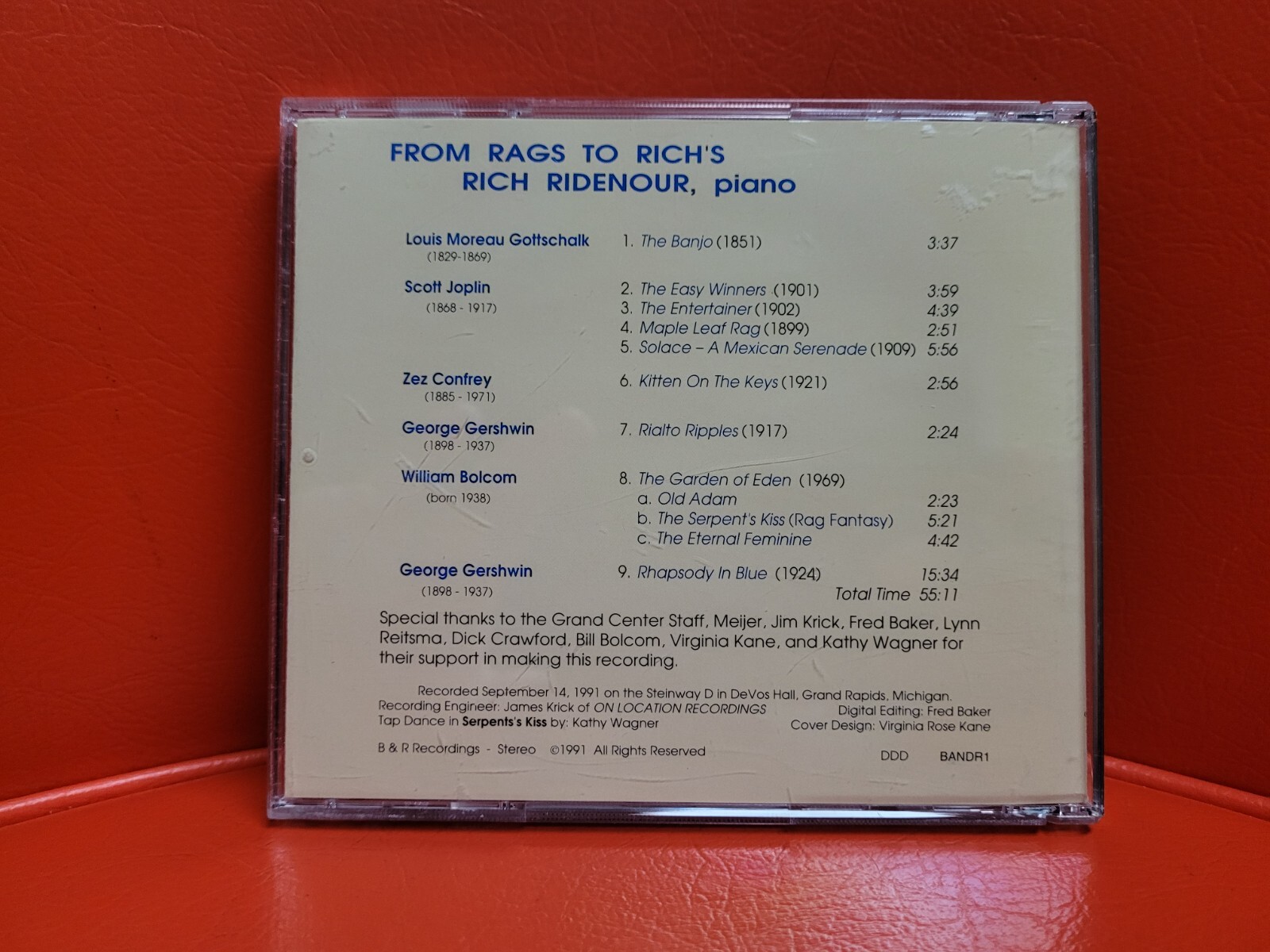 Rich Ridenour From Rags To Riches CD Grand Rapids MI Ragtime Piano ...