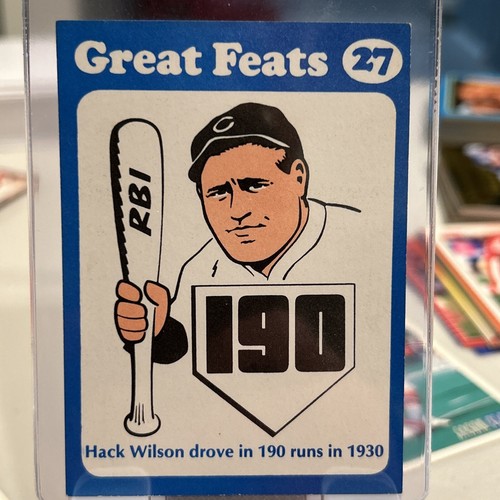 1972 Laughlin Great Feats - Blue Border #27 Hack Wilson, Hack Wilson ...