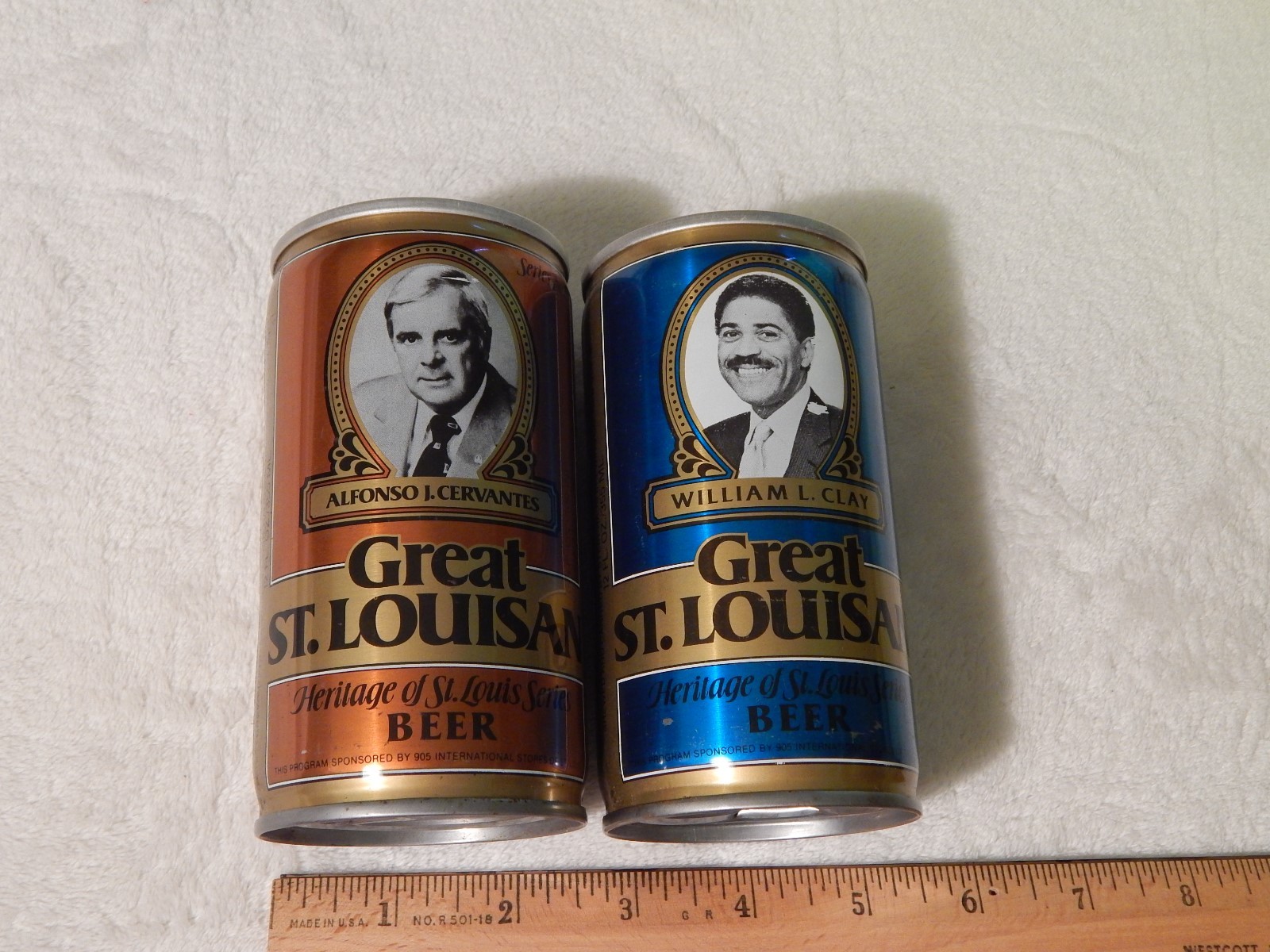 (LOT of 2) US Beer Cans (Great St. Louisan) No. 1 & 2 (Cervantes+Clay ...