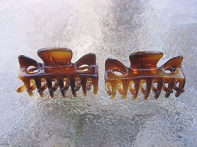 Set of 2 Mini Petite Claw Clip Pair Made in France 14 Tooth 1 1/2" New ...