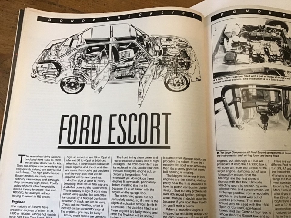 KIT CARS AND SPECIALS Magazine - Nov 1987 SS100 escort donors reflex ...