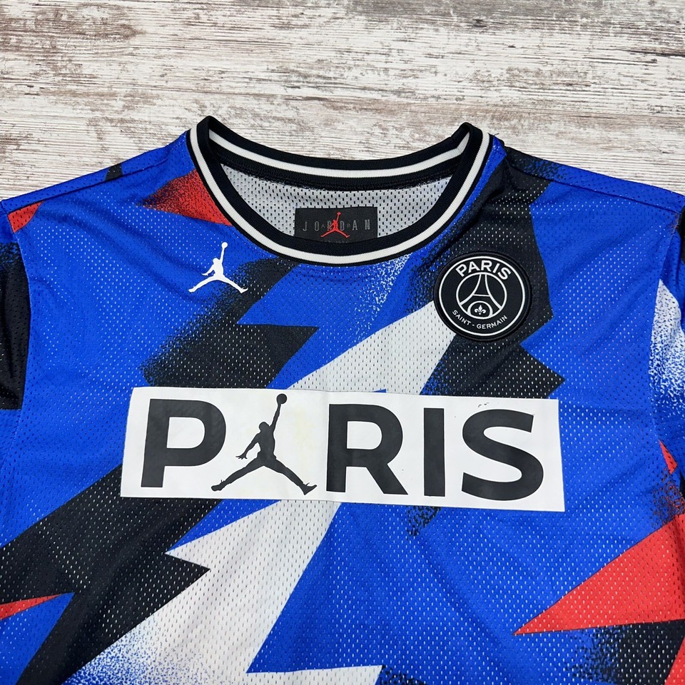 Nike Air Jordan Jersey Shirt Mens Small Blue Paris Saint Germain PSG ...