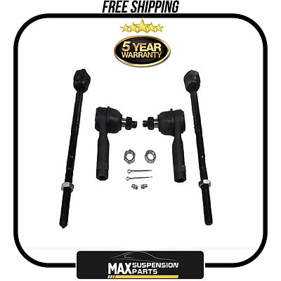 Fit Ford F-150 Lincoln Mark LT 2 Front Inner & 2 Outer Tie Rod Ends ...