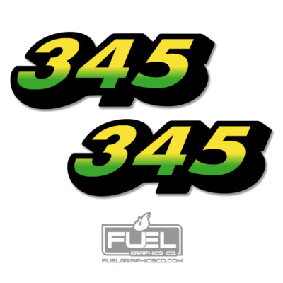 345 Lawn Tractor Lawnmower Hood Premium Vinyl Decal Set - 4.25" wide x ...