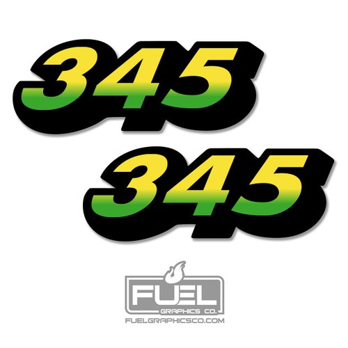 345 Lawn Tractor Lawnmower Hood Premium Vinyl Decal Set - 4.25" wide x ...