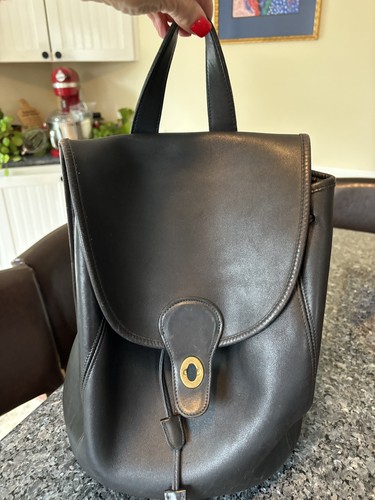 Vintage COACH 9943 Navy / Black Leather Backpack | eBay
