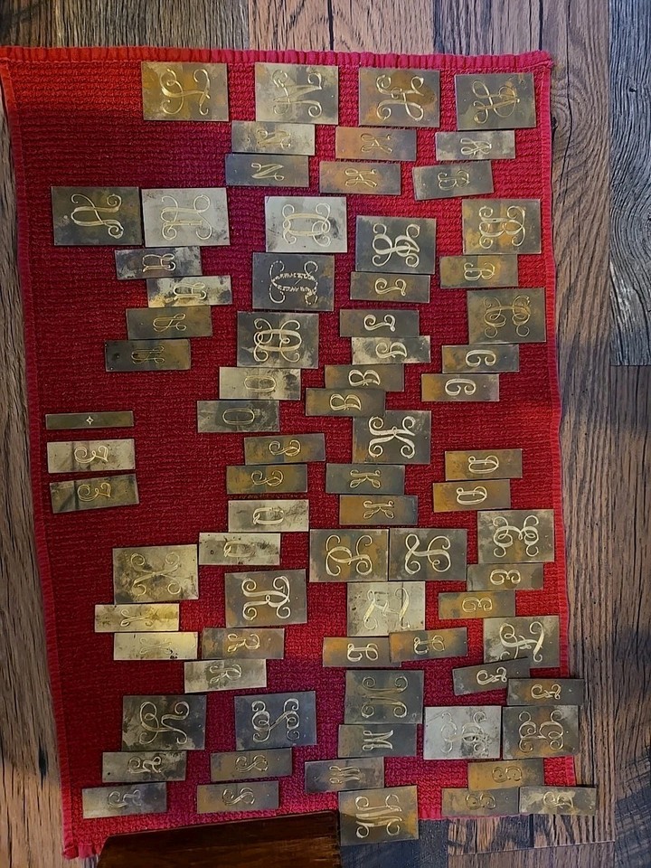 Old Style Brass Engraving Font 76 pcs Upper & Lower Engravograph | eBay