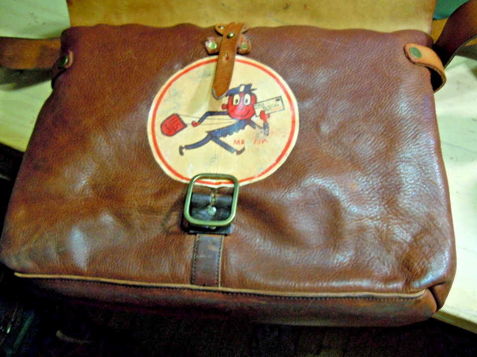 VTG Rare USPS US Leather Mail Postal Carrier Messenger Briefcase Bag ...