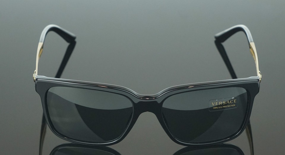 NEW Authentic VERSACE Rock Icons Vani Black Gold Metal Sunglasses VE ...