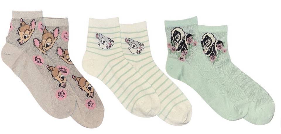 New DISNEY BAMBI Ladies 3 Pair OF Socks BAMBI, THUMPER THE BUNNY ...