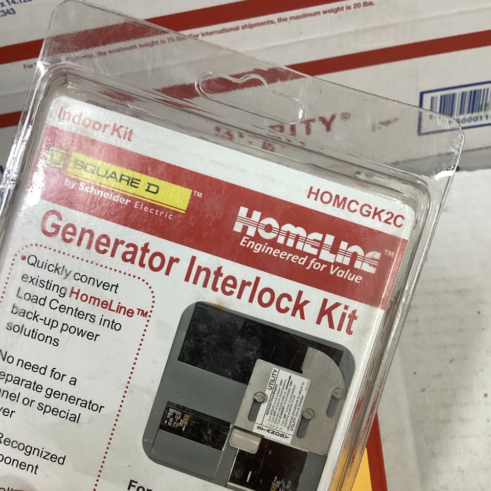 Square D Homeline 150A 200A 225A Panel Indoor Generator Interlock Kit ...