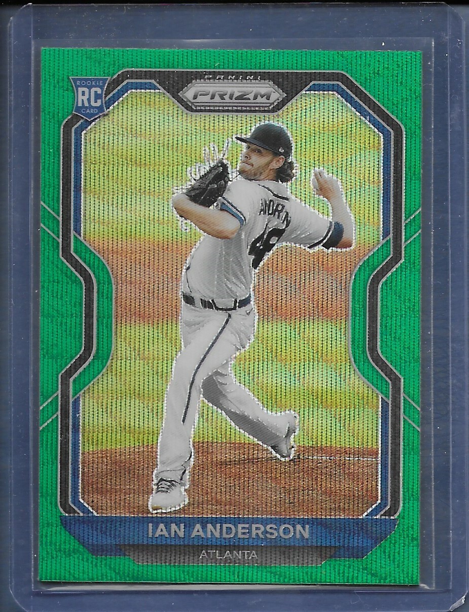 2021 Panini Prizm Ian Anderson RC Green Refractor Parallel #82 Braves ...
