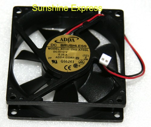 ADDA Cooling Fan AD0812HS-A70GL 80x80x25mm 12v 0.25A w/ 2-pin Connector ...