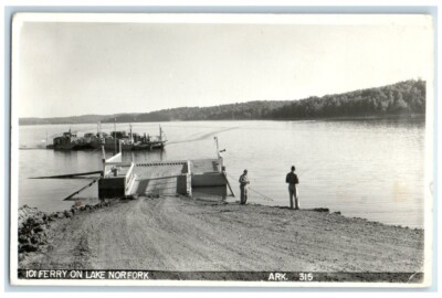 c1950's Car Ferry Lake View Lake Norfork Arkansas AR RPPC Photo ...