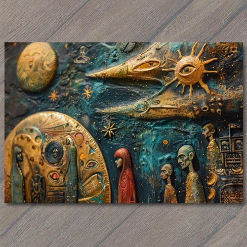 5x7" Alien God Civilization Religious Deity Ceremony Sacred Ritual ...