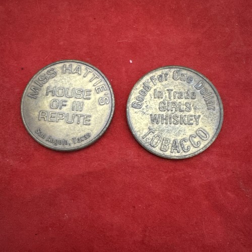 Miss Hattie’s San Angelo Texas House Of Ill Repute Trade Token Whiskey ...