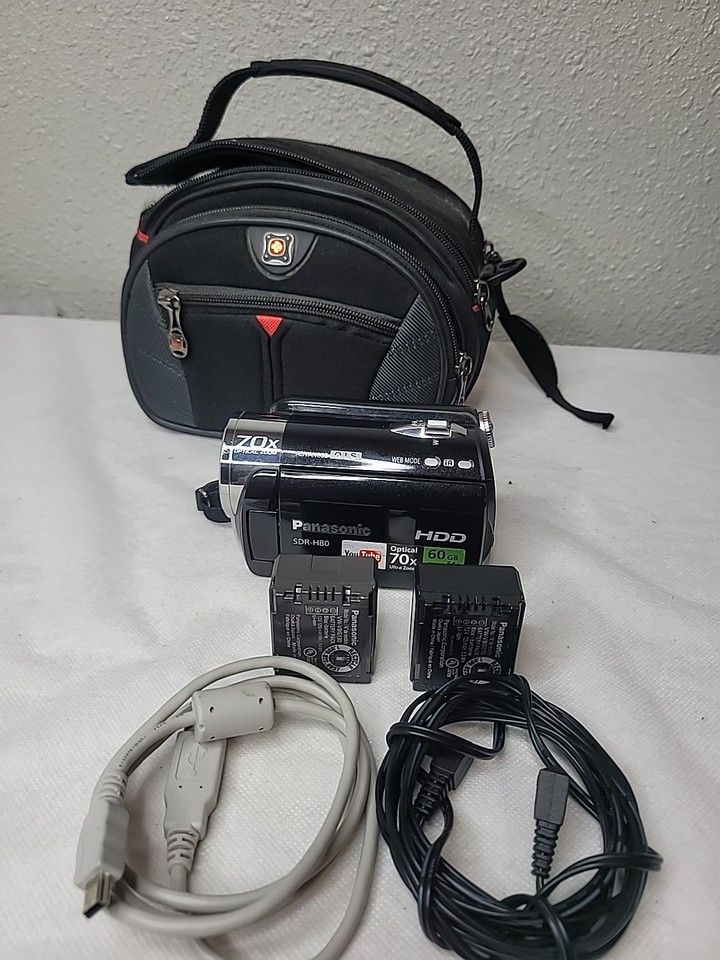 Panasonic HDD SDR-H80 60GB Digital Camcorder 2 Battery's Cables And ...